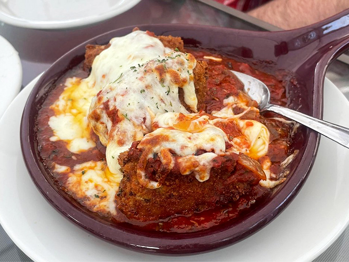 This bubbling masterpiece of cheese-blanketed goodness is what happens when Italian comfort food gets dressed up for a night on the town.