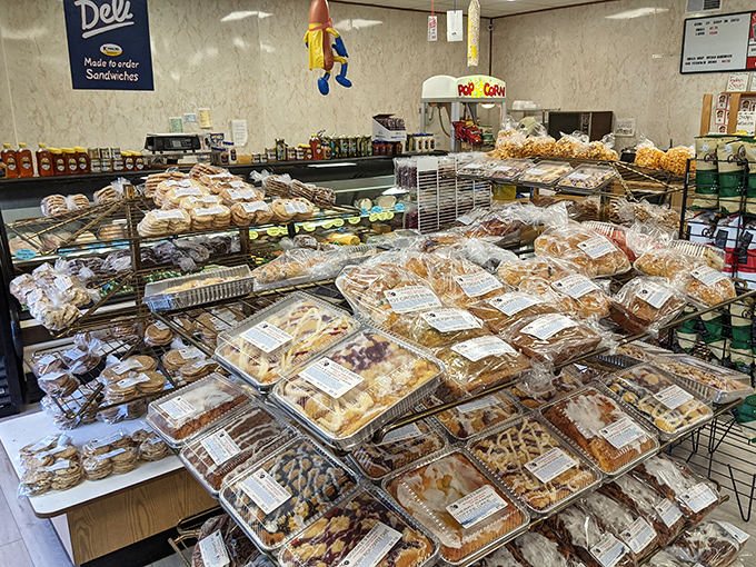 The bakery cases overflow with temptation - cookies, pastries, and sweet dreams made manifest.
