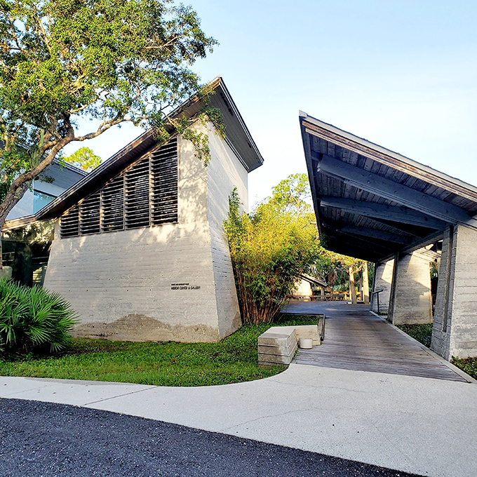 Modern meets natural at the Atlantic Center for the Arts. This architectural gem nestles among native vegetation, creating a sanctuary for creative spirits.