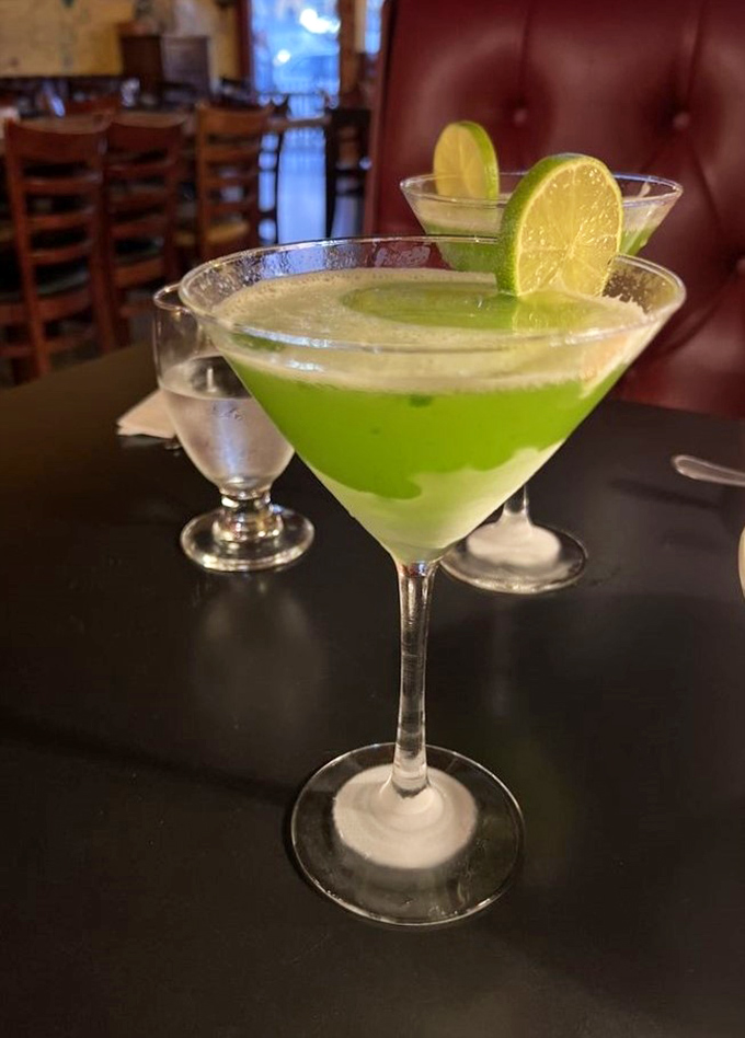 Who knew Georgia had such cocktail game? This electric green basil martini proves the country's talents extend well beyond the dinner plate.