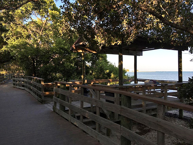 Beach pavilions that look like they were designed by someone who understood that shade in Florida isn't a luxury&mdash;it's survival equipment.