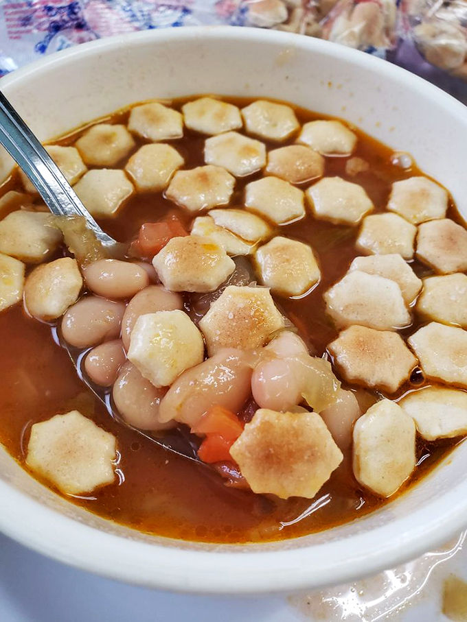 Bean soup that warms the soul on those Michigan winter days when the temperature matches your area code.