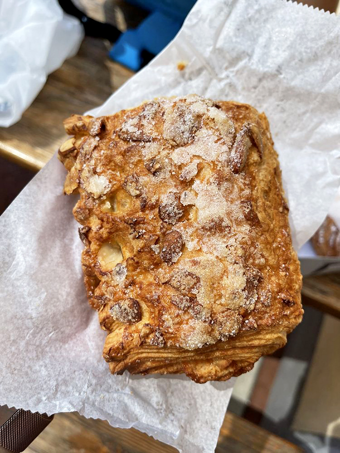 The bear claw &ndash; named for its shape but famous for its taste. Almond-filled and sugar-dusted, it's the pastry equivalent of a warm hug.