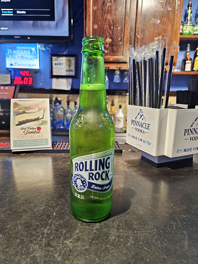 Nothing complements Pennsylvania comfort food like a cold Rolling Rock. This isn't just beer&mdash;it's liquid tradition in a perfectly green bottle.