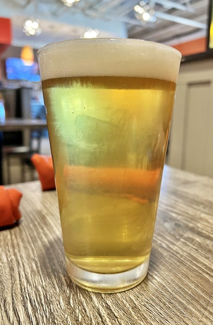A perfectly poured beer with that Instagram-worthy foam cap&mdash;the ideal companion for when you're about to make some questionable food decisions.