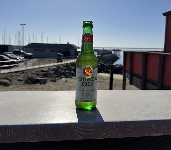 Nothing complements a harbor view quite like a cold Trumer Pils. The bottle sweats almost as much as you'll salivate over the menu.