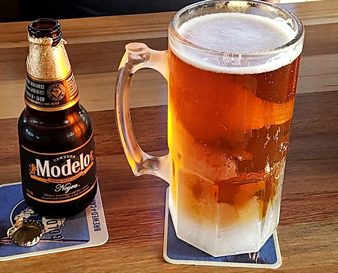 Nothing complements a day on the water like an ice-cold Modelo in a frosty mug. The condensation says "It's vacation time" even on a Tuesday.