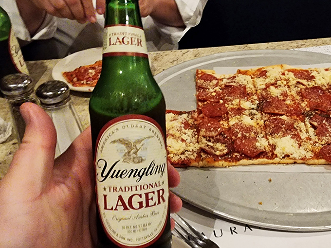 Nothing complements a classic Old Forge pizza like Pennsylvania's own Yuengling. A beer and pizza pairing that feels like coming home.