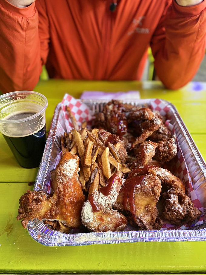 Served on classic red-and-white checkered paper, this chicken doesn't need fancy presentation when it tastes like a dream.