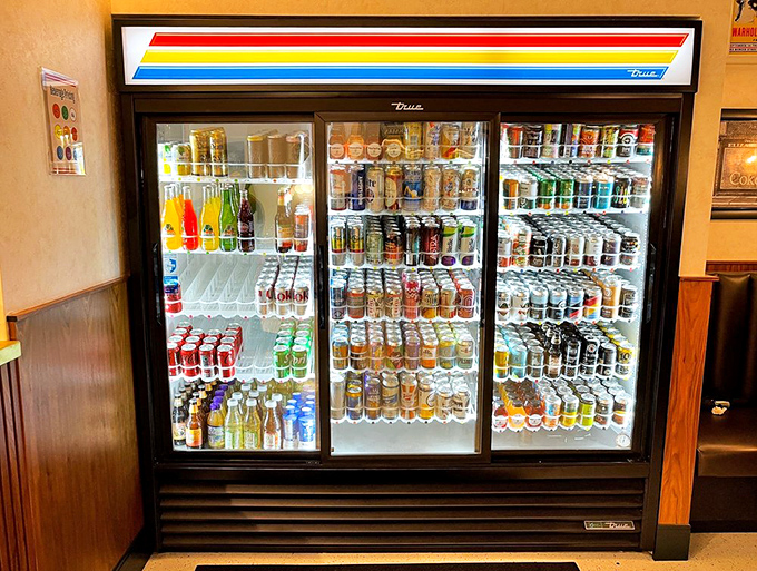The beverage cooler&mdash;a colorful, condensation-covered gallery of liquid refreshment options that pair perfectly with everything on the menu.