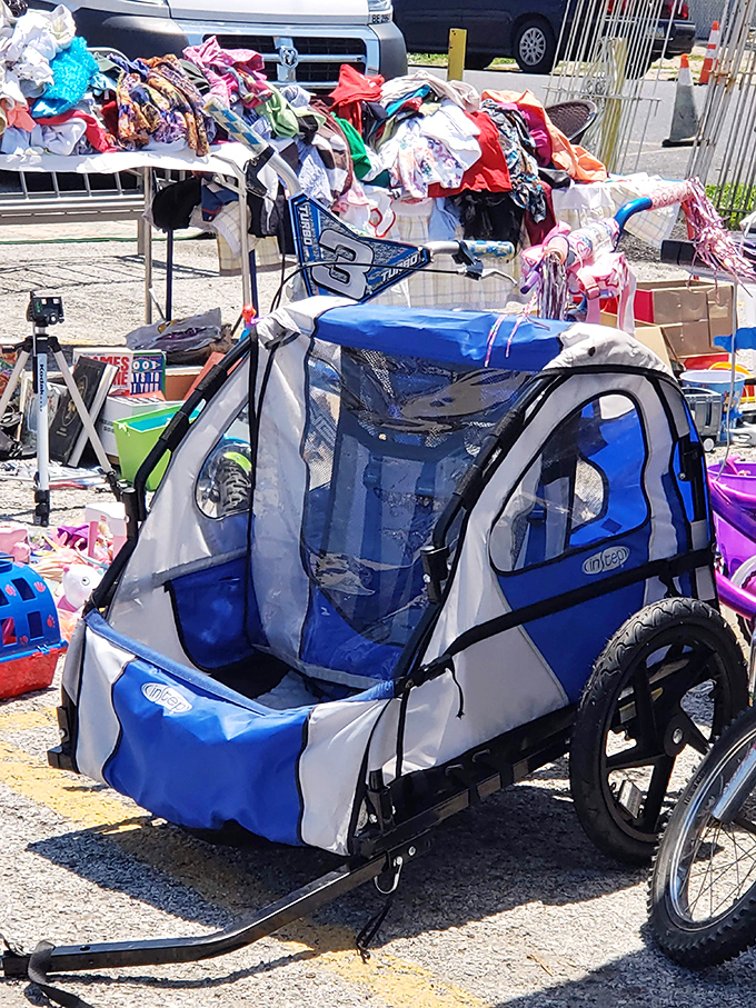 Family-friendly finds extend to practical purchases too &ndash; this bike trailer represents weekend adventures waiting to happen at a fraction of retail.