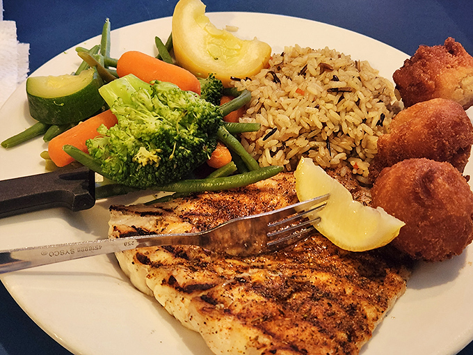 Blackened grouper that's spiced just right &ndash; proof that sometimes the best seasoning is restraint and respect for the fish.