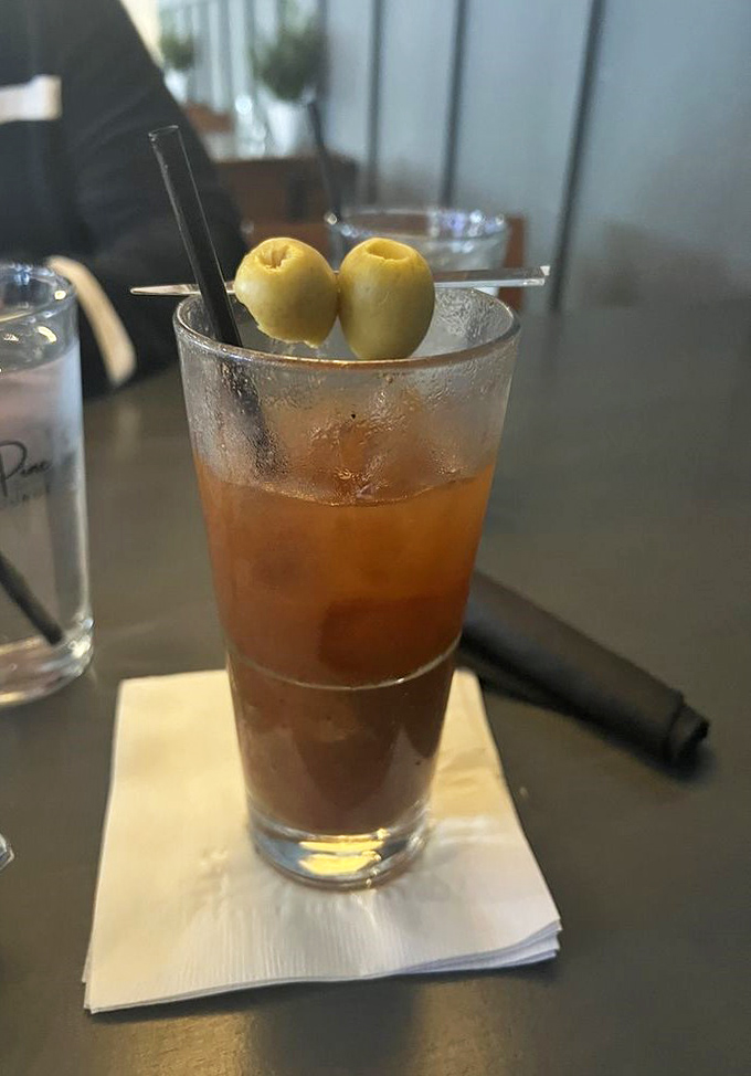 A proper Bloody Mary garnished with olives &ndash; the breakfast of champions or the champion of brunches, depending on your weekend plans.