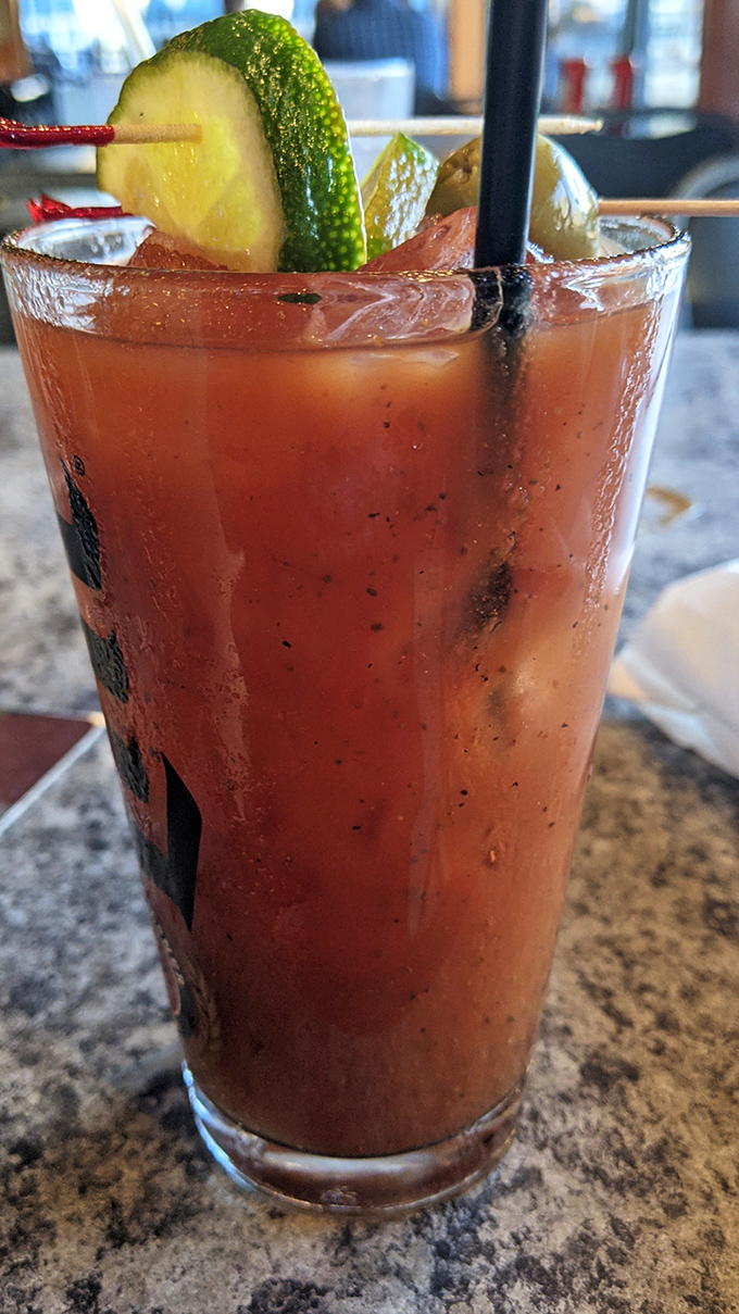 The Bloody Mary comes dressed for success with a cucumber garnish. It's the perfect companion for post-Saturday night recovery or pre-Bengals game preparation.