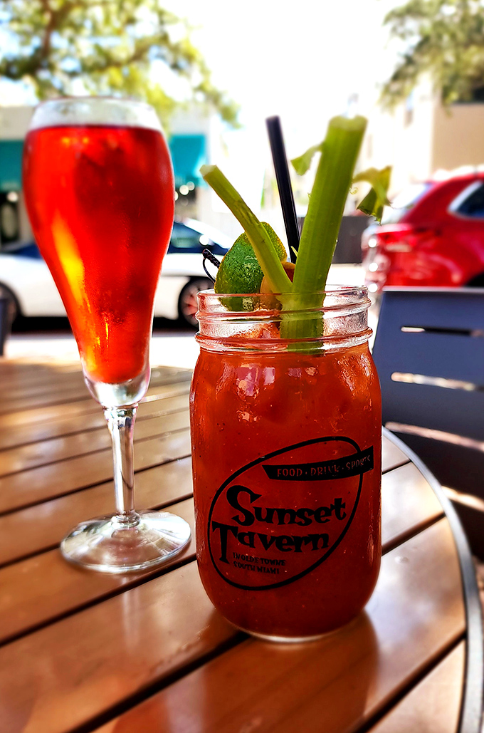 Their Bloody Mary comes armed with celery stalks like edible swizzle sticks&mdash;breakfast and cocktail hour colliding in the most delicious way.