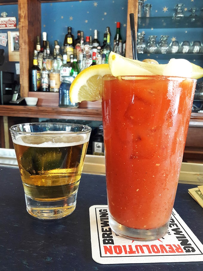 The classic Wisconsin power couple &ndash; a spicy Bloody Mary with all the right seasonings and its faithful companion, the beer back.