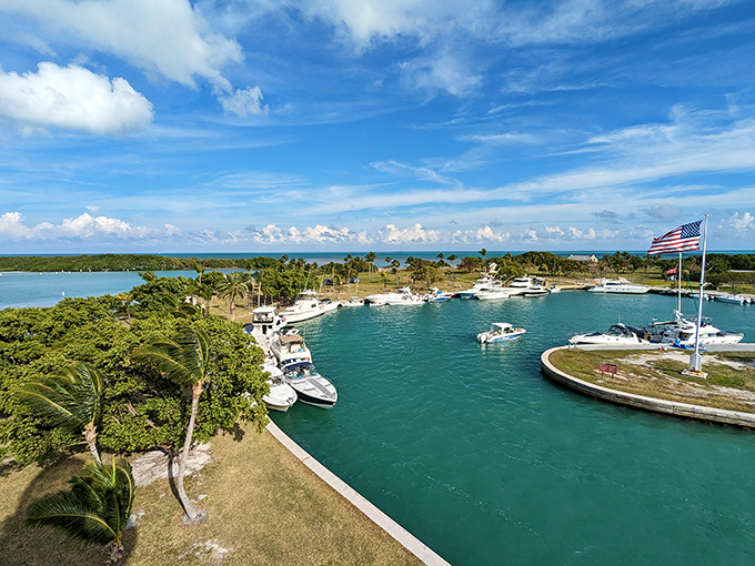 The harbor welcomes boaters like old friends, its protected waters creating a nautical neighborhood where fiberglass vessels gossip about their adventures.