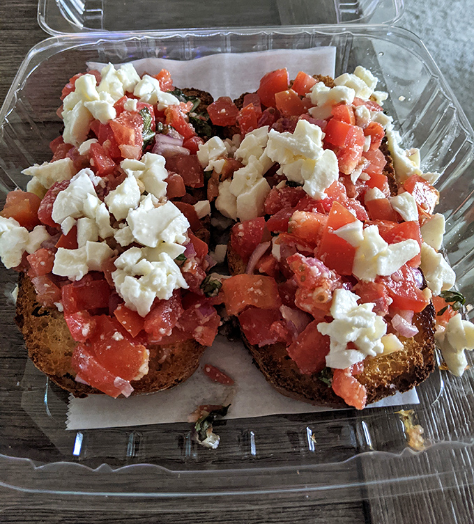 Bruschetta that makes tomatoes and bread transcend their humble origins. Simple ingredients transformed into something magical. 