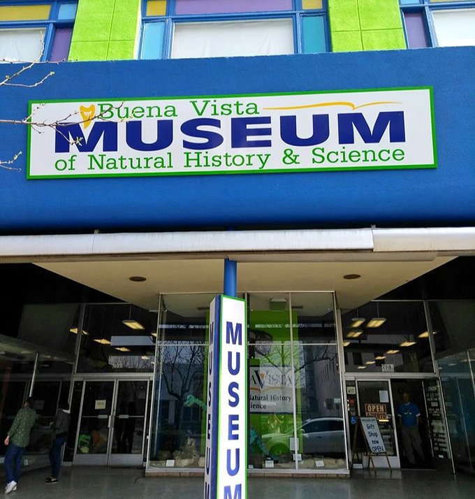 The Buena Vista Museum's vibrant fa&ccedil;ade promises prehistoric adventures inside. Dinosaurs and fossils without the Jurassic Park admission prices!