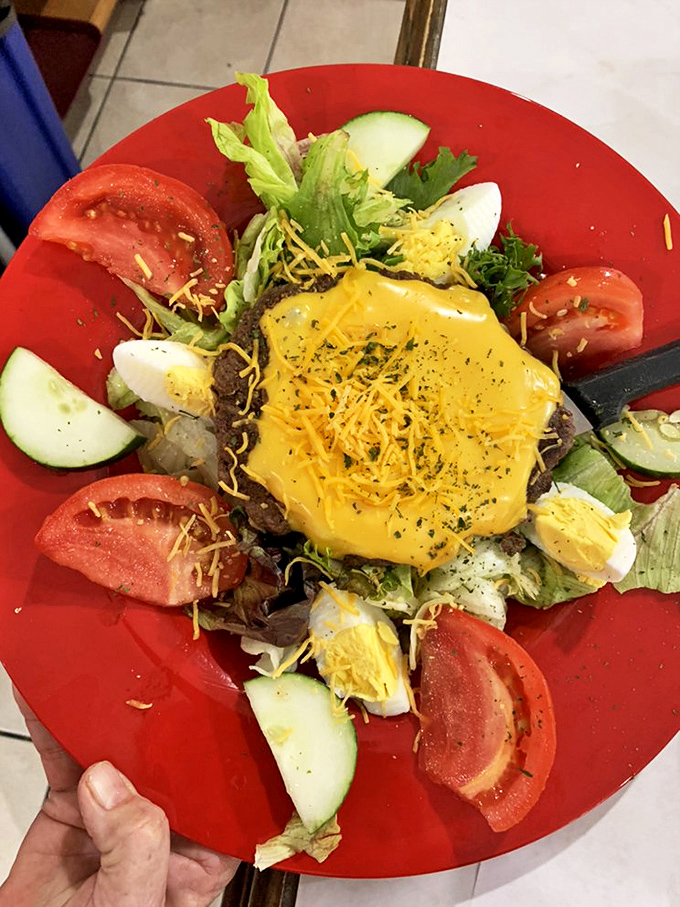 When you want your burger but skip the bun, this colorful salad delivers satisfaction without compromise.