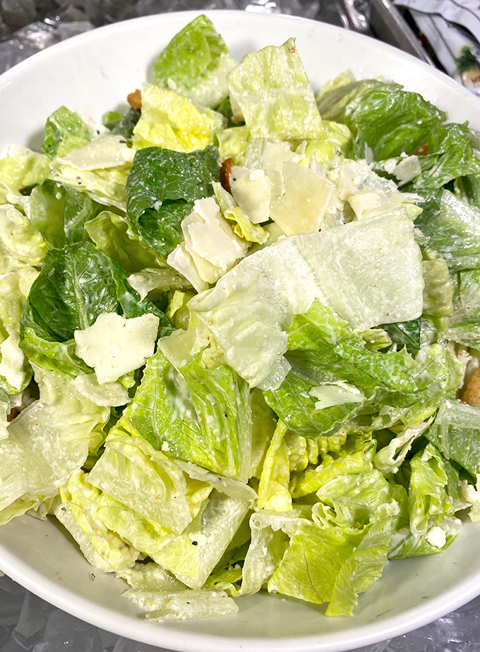 Even at a buffet known for indulgence, the Caesar salad offers a crisp, refreshing counterpoint to your culinary adventure.