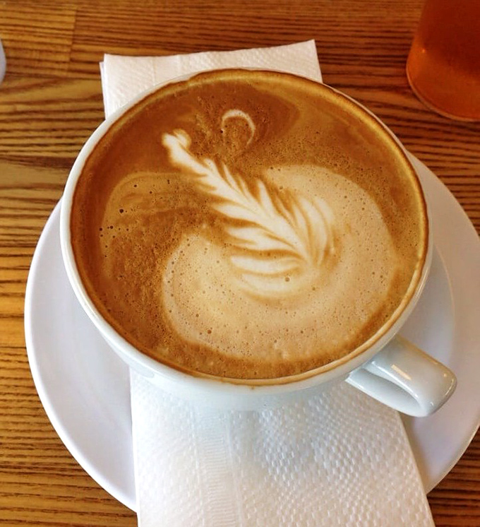 Coffee art that's almost too pretty to drink&mdash;almost. The perfect companion to those heavenly pancakes.