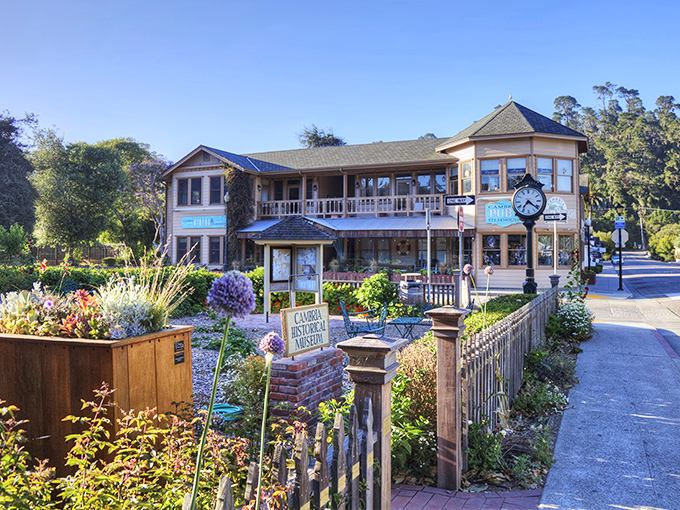 The Historical Museum stands as Cambria's memory keeper, wrapped in a Victorian package that's prettier than most wedding cakes.