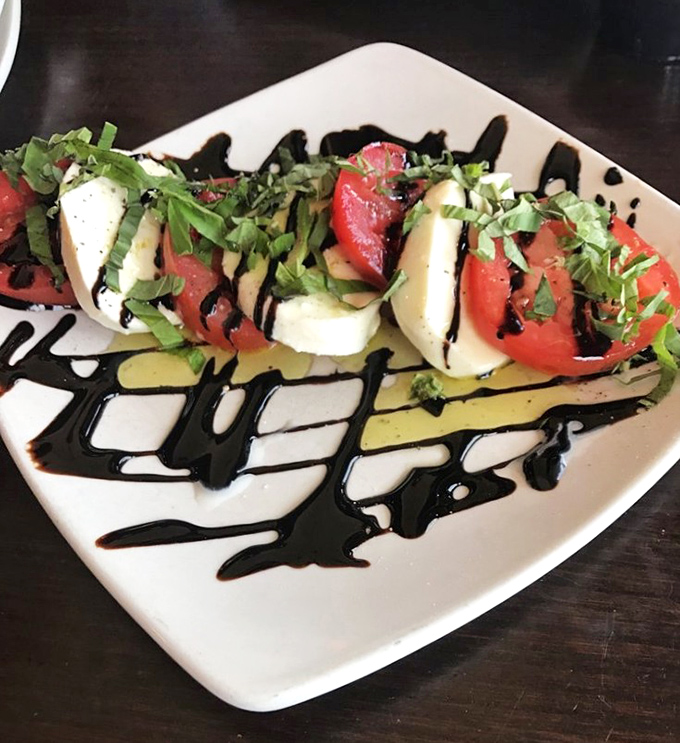 A caprese salad that reminds you why the Italians got it right. Fresh mozzarella, tomatoes, and balsamic&mdash;summer on a plate, regardless of season.