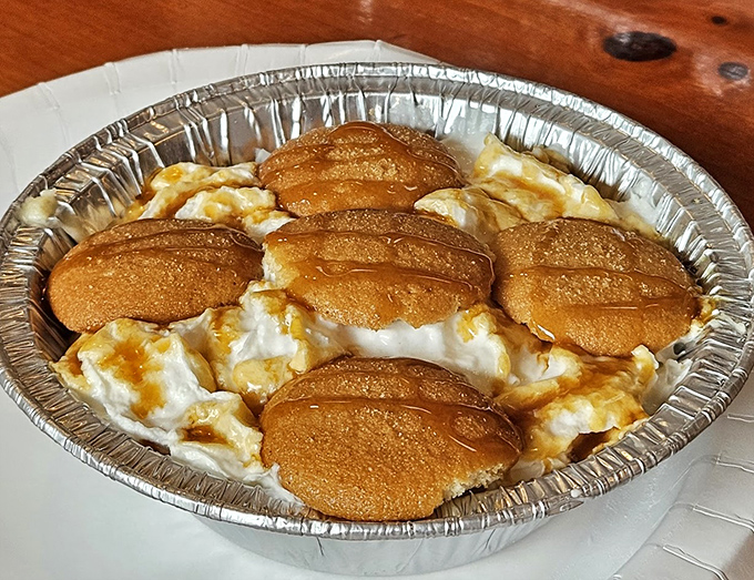 This banana pudding with vanilla wafers isn't just dessert&mdash;it's Southern comfort in aluminum form. Grandmothers everywhere are nodding in approval.
