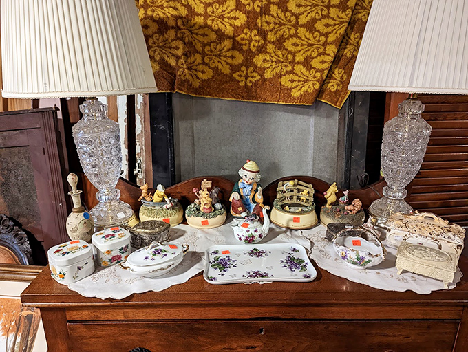 Porcelain pieces that survived more moves than an Army brat, still looking dignified and dust-free.