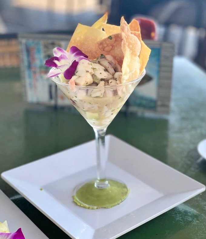 Ceviche in a martini glass&mdash;because sometimes your appetizer deserves to feel as sophisticated as you pretend to be on vacation.