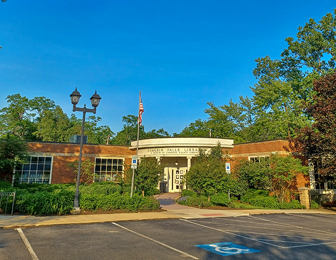 The Chagrin Falls Library stands as a brick-and-mortar testament that small towns still value books over bytes, knowledge over notifications.