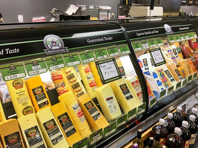 This cheese selection would make Wisconsin jealous: blocks of dairy perfection waiting for sandwich stardom.