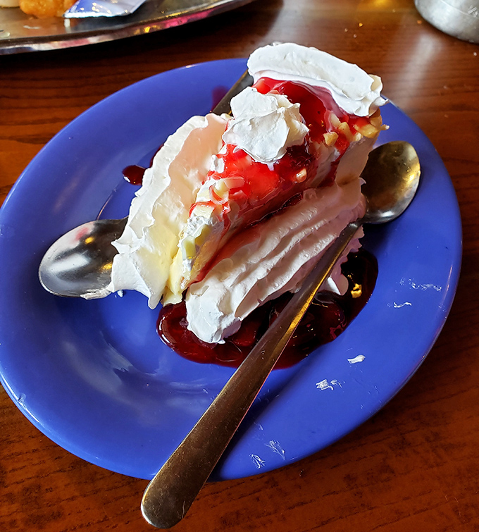 A slice of heaven that makes you reconsider your stance on dessert after a big meal. This cheesecake doesn't ask for your attention&mdash;it commands it.