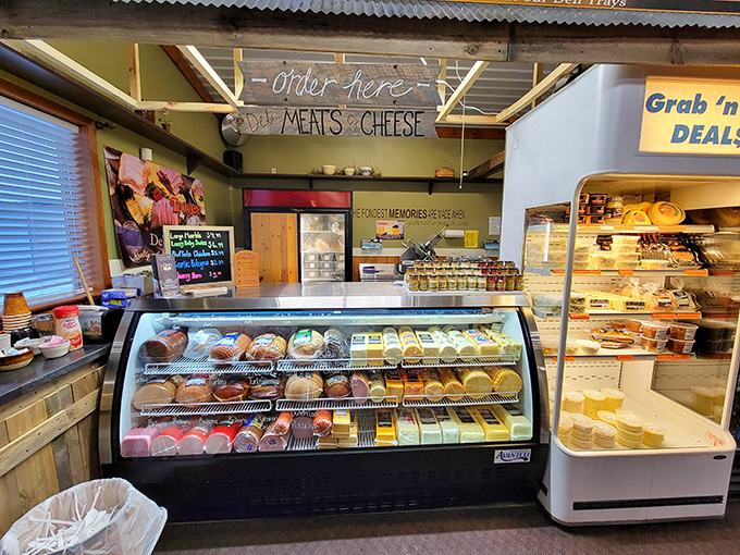 Order here isn't just a sign&mdash;it's your portal to deli enlightenment, where cheese and meat unite in holy matrimony.