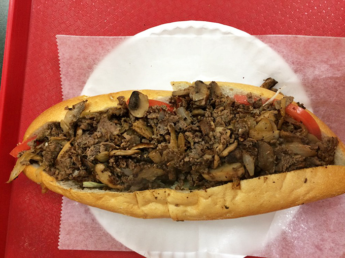 The cheesesteak: Pennsylvania's other famous sandwich done right, with savory meat and mushrooms nestled in a perfect roll.