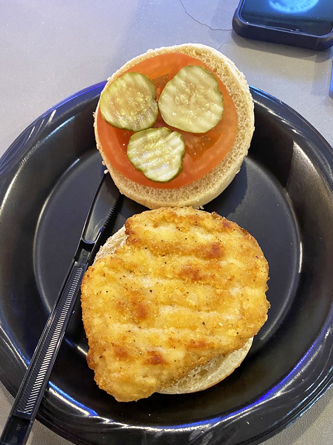 Even the chicken sandwich shows up ready to play. Simple, honest food that doesn't need filters or hashtags to be memorable.