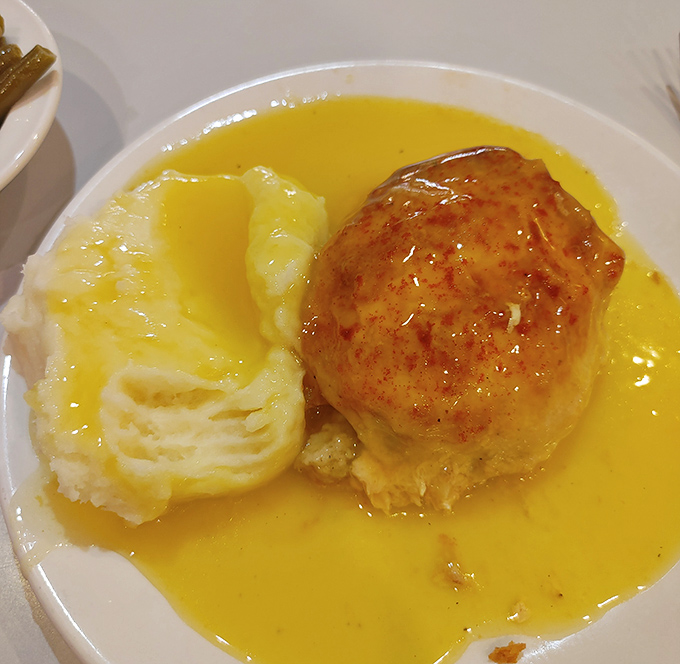 This chicken and dressing combo, bathed in golden gravy, is what comfort food dreams are made of &ndash; no Instagram filter required.