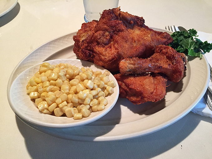 Fried chicken so perfectly golden, it makes you want to start a slow clap in the middle of the restaurant.