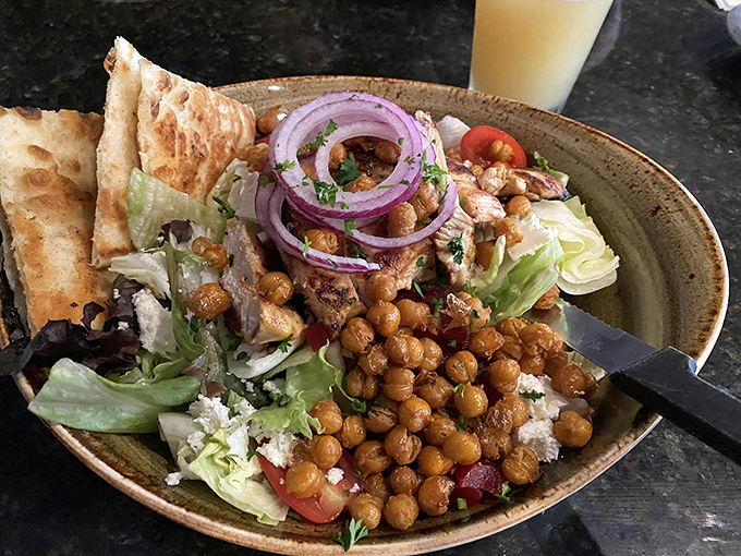 Fresh and vibrant chickpea salad for when your conscience whispers something about vegetables between Benedict binges.