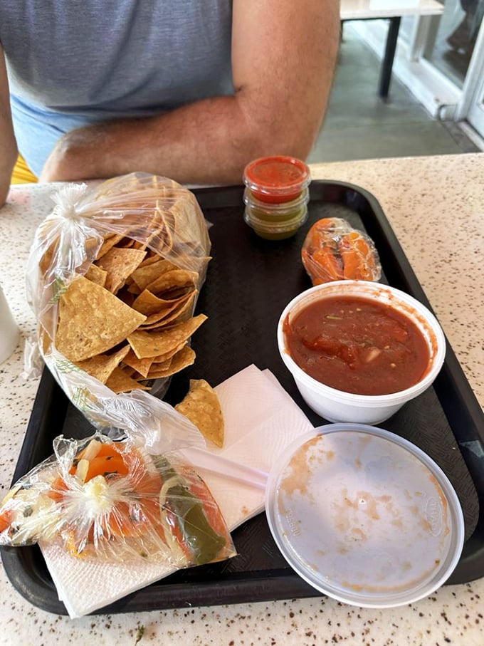 The salsa bar &ndash; where relationships with heat tolerance are tested. These homemade concoctions range from "pleasant warmth" to "where's the milk?"