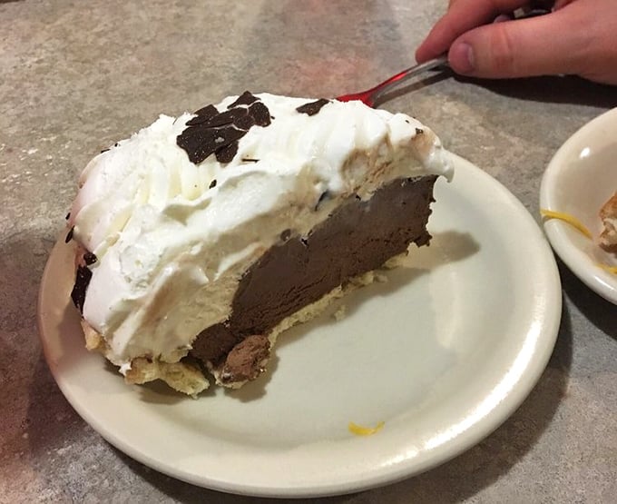 This chocolate cream pie slice could make a grown person weep tears of pure joy.