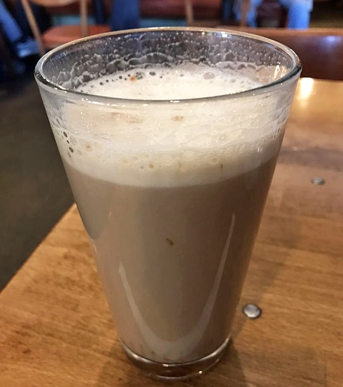 The chocolate egg cream—neither containing egg nor cream—remains one of life's delicious mysteries. Fizzy, creamy nostalgia in a glass.