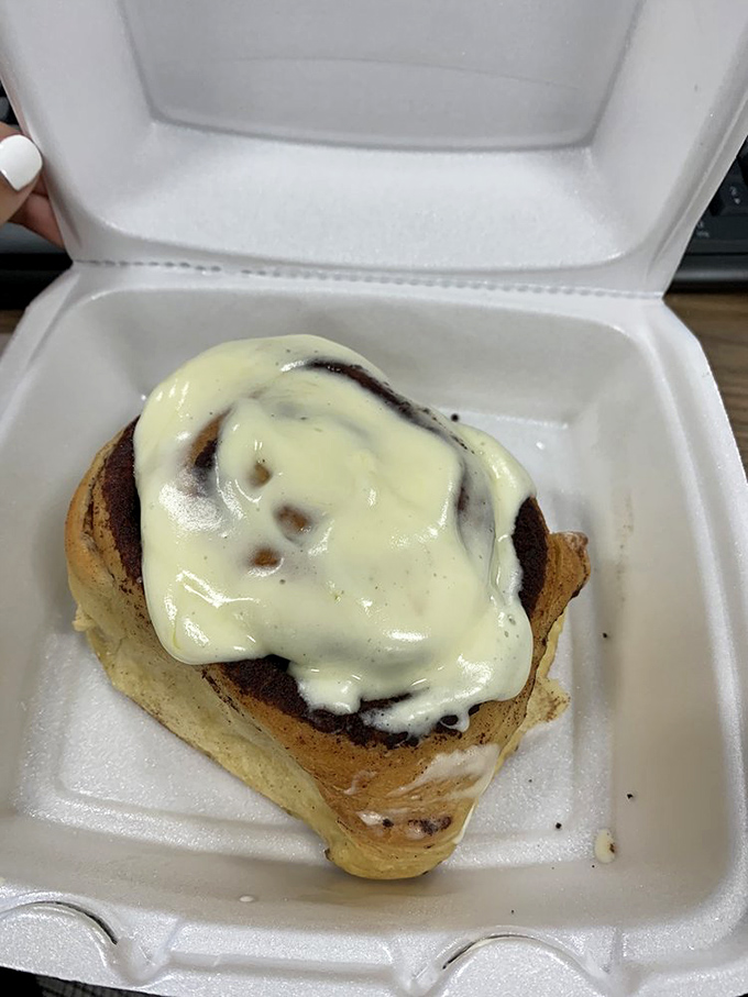 This cinnamon roll isn't just dessert&mdash;it's a warm, gooey love letter to your taste buds, signed with a flourish of icing.