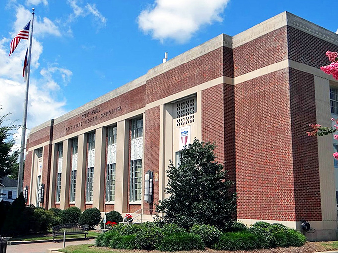 City Hall's sturdy brick presence reminds us when public buildings were built to impress. They don't make 'em like this anymore, folks.