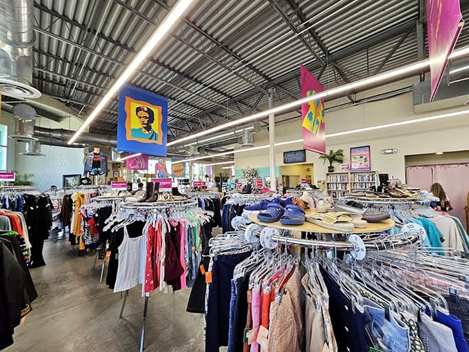 The rainbow of clothing options stretches as far as the eye can see. Somewhere in this sea of fabric is your next favorite shirt.