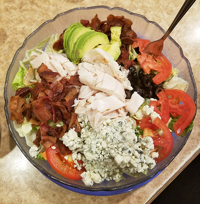 A Cobb salad that's practically a color wheel of nutrition &ndash; where bacon and blue cheese remind you that "salad" can still be a celebration.
