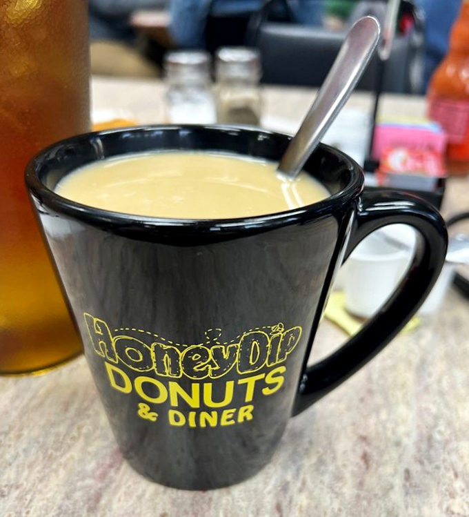 That coffee mug&mdash;sturdy, no-nonsense, and filled with honest diner brew. No single-origin Ethiopian pour-over needed when the coffee's this satisfying.