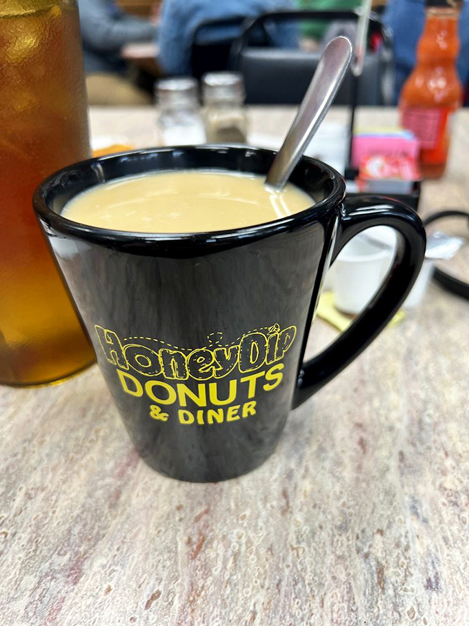 The official chalice of morning ambition. This isn't just coffee; it's liquid motivation served in a mug that's seen thousands of Columbus sunrises.