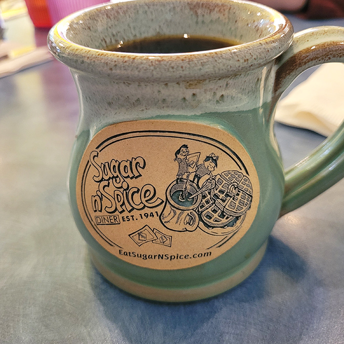 Even the coffee mug has personality here, serving up warmth in every cheerful sip.